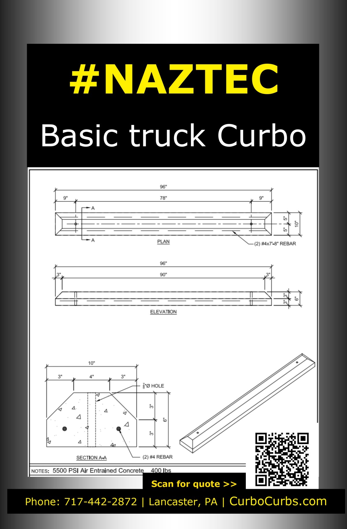 CURBO Parking Curbs, 5 Star quality, Amish made in America!